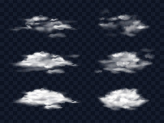 Realistic clouds transparent set Royalty Free Vector Image