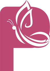 Butterfly letter p logo design Royalty Free Vector Image
