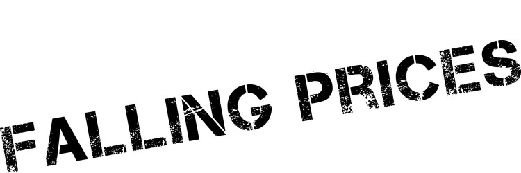 Falling prices rubber stamp Royalty Free Vector Image