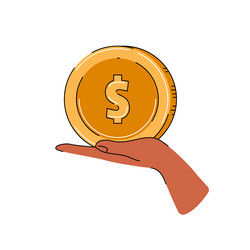 Hand with coin money transfer lack Royalty Free Vector Image