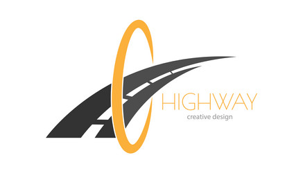 Highway template for a logo label brand Royalty Free Vector