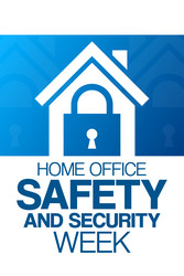 Home office safety and security week Royalty Free Vector