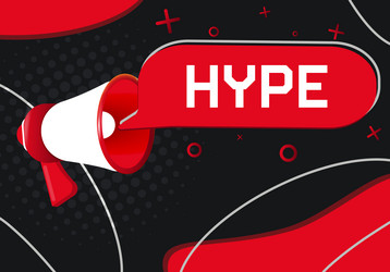 Hype text with 3d realistic megaphone Royalty Free Vector