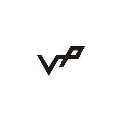 Letter vp connect geometric symbol simple logo Vector Image