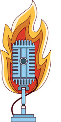 Flaming Microphone Vector Images (over 1,300)