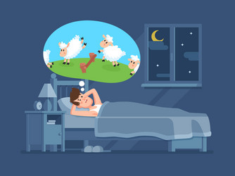 People sleeping in beds adult man bed asleep Vector Image