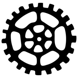 Black gear isolated on white background Royalty Free Vector