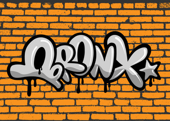 Bronx graffiti bubble style lettering background Vector Image