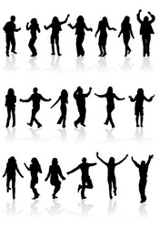 Skeleton silhouettes Royalty Free Vector Image