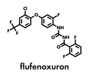 Flufenoxuron insecticide molecule Royalty Free Vector Image