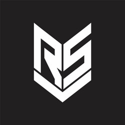 Rs logo monogram with shield and circluar shape Vector Image