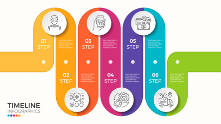 6 steps timeline infographic template Royalty Free Vector