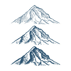 Set of mountain icons Royalty Free Vector Image