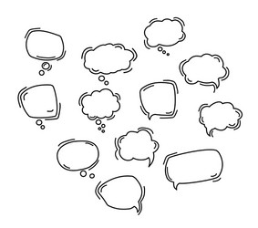 Set of bubble boxes in a minimalistic sketch Vector Image