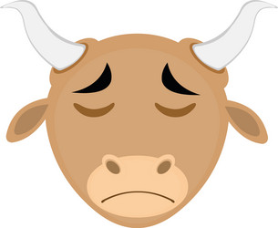 Bull sad Royalty Free Vector Image - VectorStock