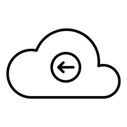 Cloud data receive flat icon isolated on white Vector Image