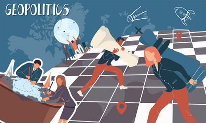 Geopolitics flat infographic Royalty Free Vector Image