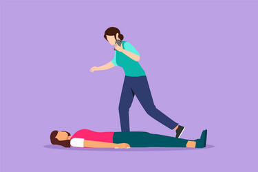 Graphic flat design drawing fainting person Vector Image