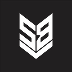 Logo Monogram with Emblem Shield Shape Design Sb Vector Images (86)