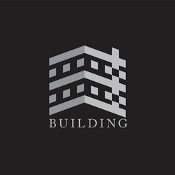 Tall building street eye design logo Royalty Free Vector