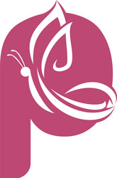 Butterfly letter p logo design Royalty Free Vector Image