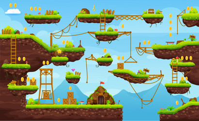 2d arcade game night level map interface landscape