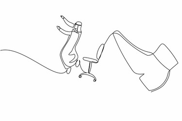 Continuous one line drawing failed small arabian Vector Image