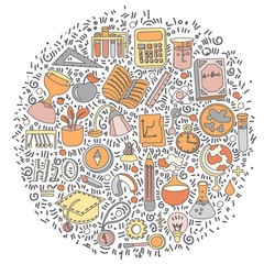 Welcome back to school hand drawn supply doodles Vector Image