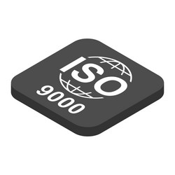 Iso 9000 icon standard quality symbol button sign Vector Image
