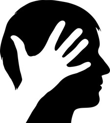 Man Raising Hand Silhouette Royalty Free Vector Image