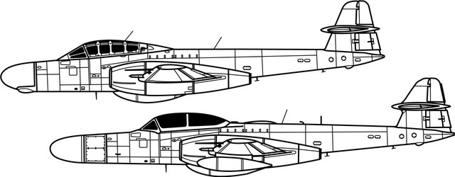 Gloster meteor f Royalty Free Vector Image - VectorStock