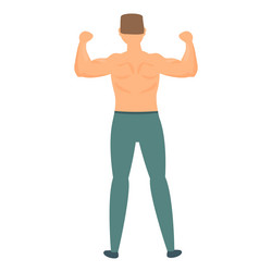 Strong gym man icon cartoon muscle arm Royalty Free Vector