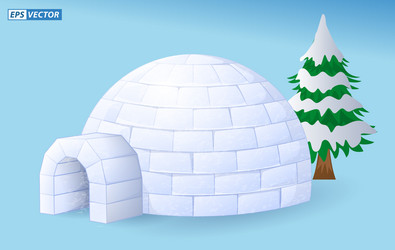Realistic igloo dome or ice house cartoon Vector Image