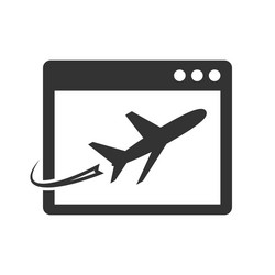 Airplane flight route icon in transparent style Vector Image