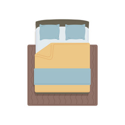 Cartoon couple sleeping in bed from top view Vector Image