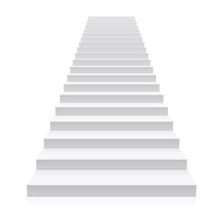 White stair front view 3d staircase for interior Vector Image