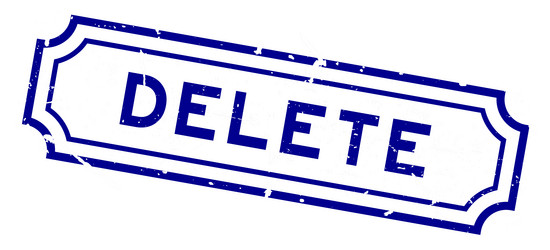 Grunge black delete word rubber seal stamp Vector Image