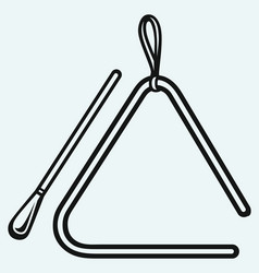 Triangle musical instrument drawn by hand black Vector Image