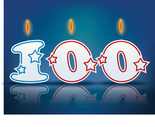 Number 3 Birthday Candle with Flame Royalty Free Vector