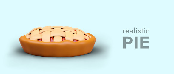 Realistic pie with lattice traditional sweet Vector Image