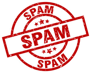 Square grunge red spam stamp Royalty Free Vector Image