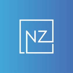 Creative initial letter nz square logo design Vector Image
