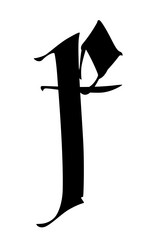 Letter P in Gothic Style Alphabet Vector Images (40)