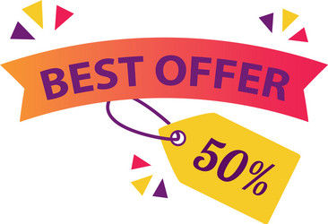 Best offer and sale in label design Royalty Free Vector