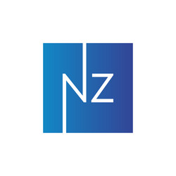 Creative initial letter nz square logo design Vector Image