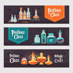 Potion class posters set Royalty Free Vector Image
