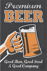 Vintage style chalkboard beer sign banner Vector Image