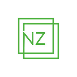 Creative initial letter nz square logo design Vector Image