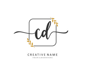 Cd initial letter handwriting and signature logo Vector Image