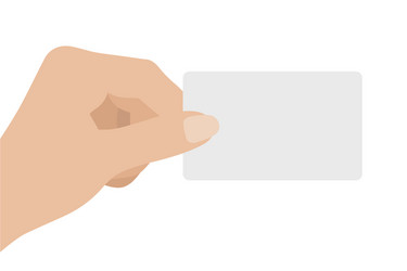 Hand holding white card isolated Royalty Free Vector Image